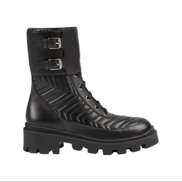 Gucci | Shoes | Gucci Marmont Interlocking G Matelasse Leather Boots ...
